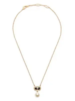 Valentino Garavani Vlogo Pearl Necklace - Gold