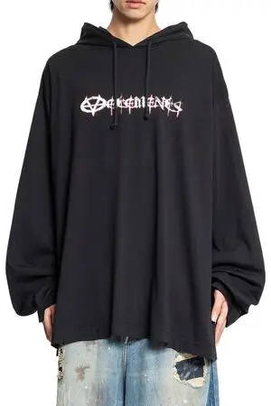 Vetements REAPER JERSEY HOODIE - Black