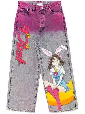 DOUBLET Anime Printed Jeans - Pink