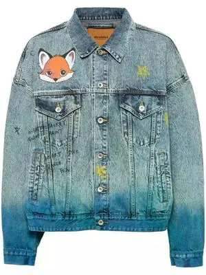 DOUBLET Anime Hand-printing Denim Jacket - Blue