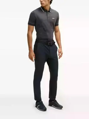 BOSS Pattern-jacquard Polo Shirt - Grey