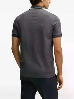 BOSS Pattern-jacquard Polo Shirt - Grey