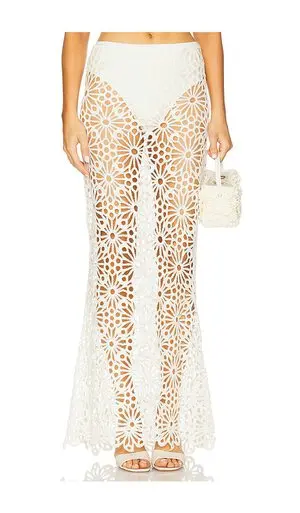 Sheer Crochet Maxi Skirts