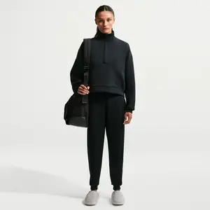 Nike 24.7 Impossiblysoft Dri-fit Oversized Half-zip Top - Black