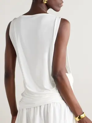 Jacquemus Peplo Gathered Jersey Tank - White