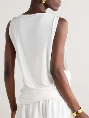 Jacquemus Peplo Gathered Jersey Tank - White