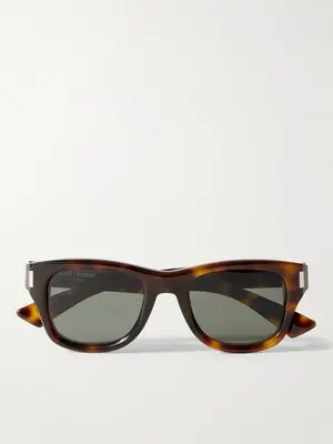 Saint Laurent Acetate Square Frame Sunglasses - Tortoiseshell