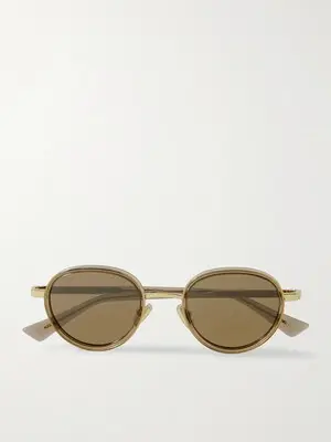 Bottega Veneta Panthos Round-frame Sunglasses - Gold
