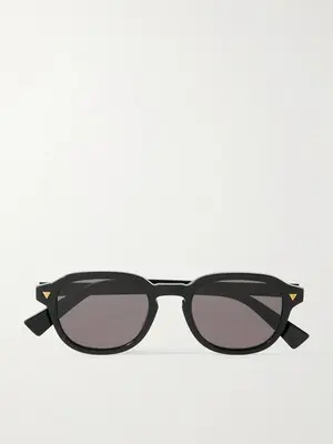 Bottega Veneta Round-frame Recycled-acetate Sunglasses - Black