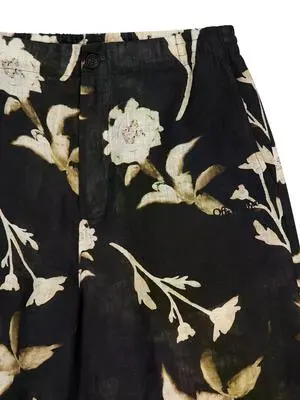Off-White Floral-print Shorts - Black