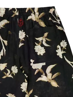 Off-White Floral-print Shorts - Black