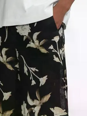 Off-White Floral-print Shorts - Black