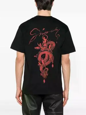 Givenchy Snake-print Cotton T-shirt - Black