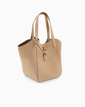 Giorgio Armani Medium Suede Handbag - Beige