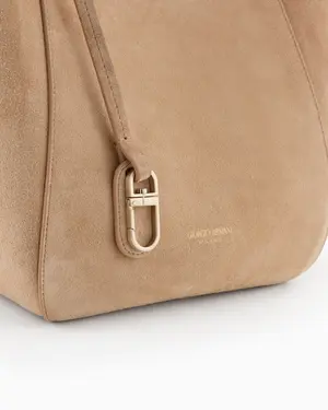 Giorgio Armani Medium Suede Handbag - Beige