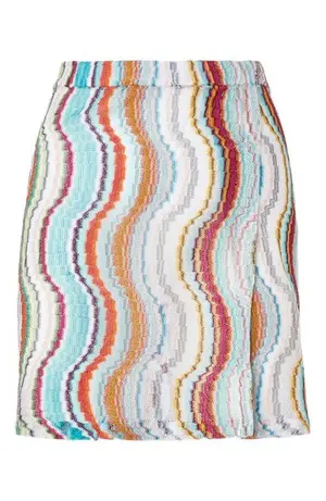 Missoni Lamé Wave Miniskirt - Multicoloured