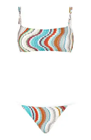 Missoni Bandeau Bikini With Wave Motif - Multicoloured