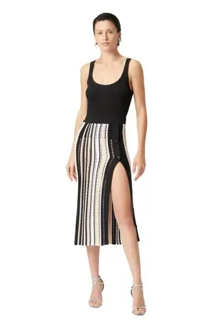 Missoni Striped Crochet Midi Skirt With Side Buttoning