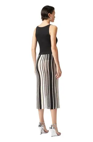 Missoni Striped Crochet Midi Skirt With Side Buttoning