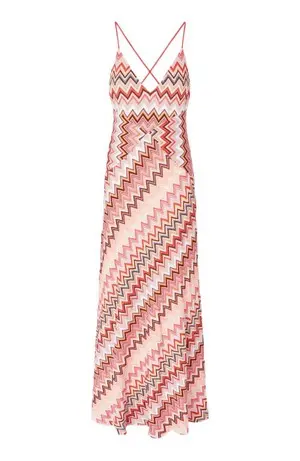 Missoni Long Patchwork Dress With Zigzag Pattern