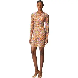 Missoni Long-Sleeve Printed Tulle Dress Multicoloured