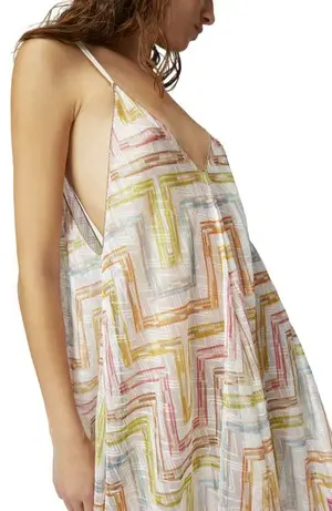 Missoni Long Cover-up Dress In Printed Tulle With Scarf Bottom - Multicoloured