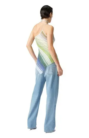Missoni Asymmetrical One-shoulder Striped Top With Sequins