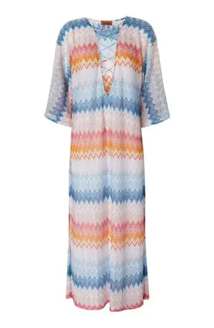 Missoni Long Cover-up In Zigzag Lamé Viscose Blend