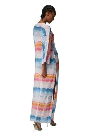 Missoni Long Cover-up In Zigzag Lamé Viscose Blend