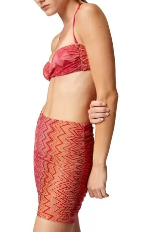 Missoni Minskirt Cover-up In Stretch Nylon Zig Zag Lam