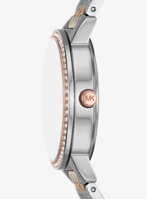 Michael Kors Melissa Pavé Tri-tone Watch - Silver