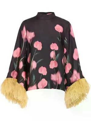 La DoubleJ Make An Exit Floral Print Blouse - Black