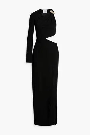 Galvan Alicja One-sleeve Embellished Cutout Gown