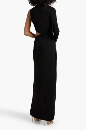 Galvan Alicja One-sleeve Embellished Cutout Gown