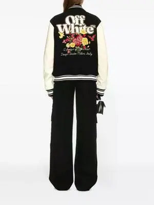 Off-White Floral-embroidered Bomber Jacket
