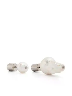 JIL SANDER Pearl Earrings - Silver