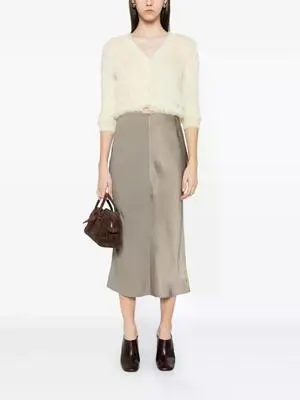 Ami Satin Midi Skirt