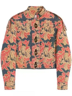 Valentino Garavani Apres L'hiver Jacquard Jacket Brown