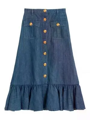VALENTINO Valentino Garavani Denim Midi Skirt