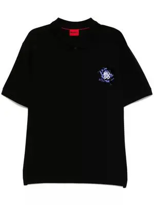 Hugo Logo-print Polo Shirt - Black