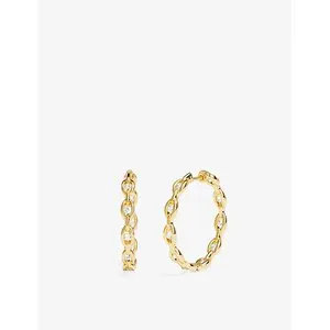 APM MONACO Pavé Chain Hoop Earrings - Gold Alloy