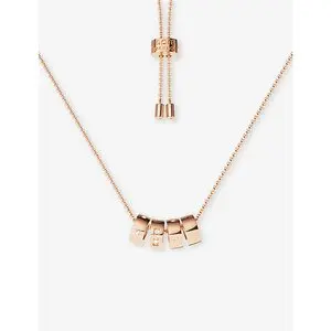 APM MONACO Love Morse Code Pendant Necklace - Rose Gold Alloy
