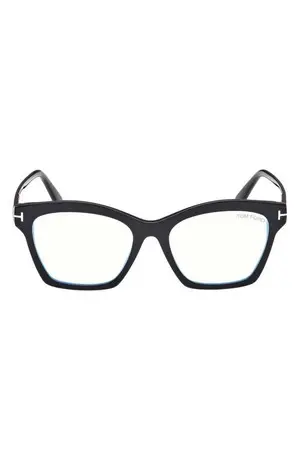 TOM FORD 53mm Square Frame Eyeglasses - Black Eco / T Logo