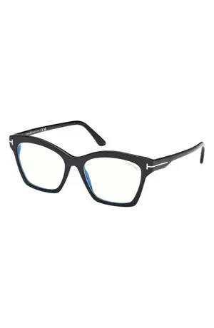 TOM FORD 53mm Square Frame Eyeglasses - Black Eco / T Logo