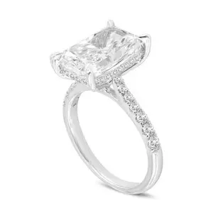 LUVMYJEWELRY Ct Radiant Cut Lab Grown Diamond Engagement Ring - 14k White Gold