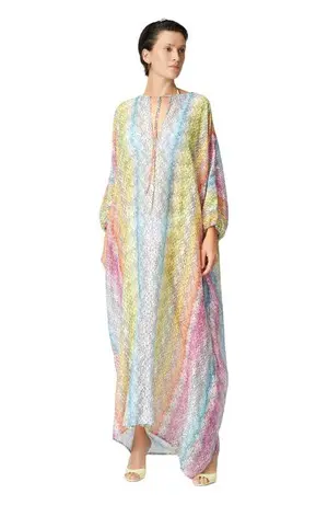 Missoni Long Kaftan In Printed Cotton And Silk Blend - Multicoloured 1