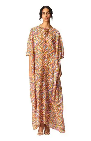 Missoni Long Kaftan In Printed Cotton And Silk Blend - Multicoloured 2