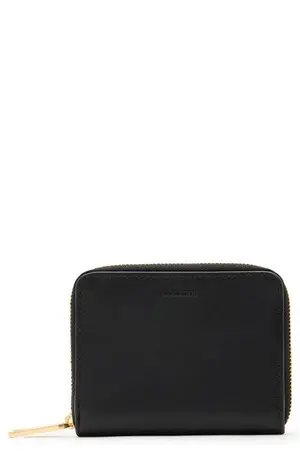 ALLSAINTS Lena Hex Leather Zip Wallet - Black
