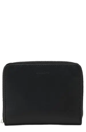 ALLSAINTS Lena Hex Leather Zip Wallet Black/silver