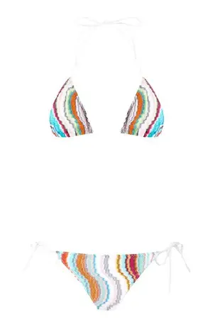 Missoni Triangle Bikini With Lamé Wave Motif - Multicoloured